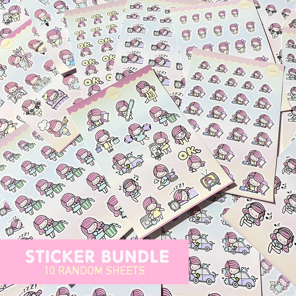 Happy girls sticker bundle - 10 random sheets