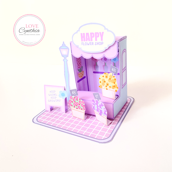 Papercraft : flower shop ** freebie
