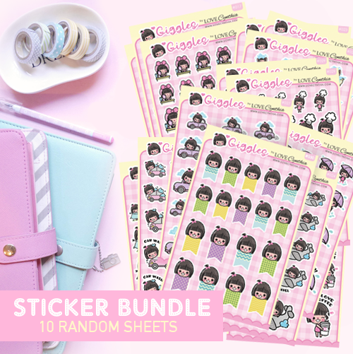 Giggles sticker bundle - 10 random sheets